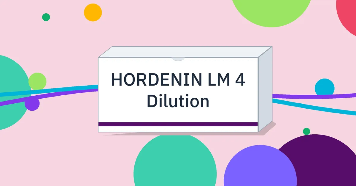 Symbolbild: Packung mit der Aufschrift HORDENIN LM 4 Dilution (PZN 13555248) – Verfügbarkeit und Bezug in Apotheken in Frankfurt am Main