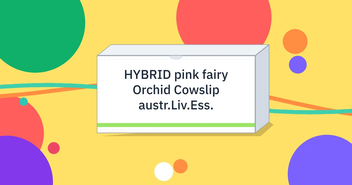 Symbolbild: Packung mit der Aufschrift HYBRID pink fairy Orchid Cowslip austr.Liv.Ess. (PZN 05010003) – Verfügbarkeit und Bezug in Apotheken in Frankfurt am Main
