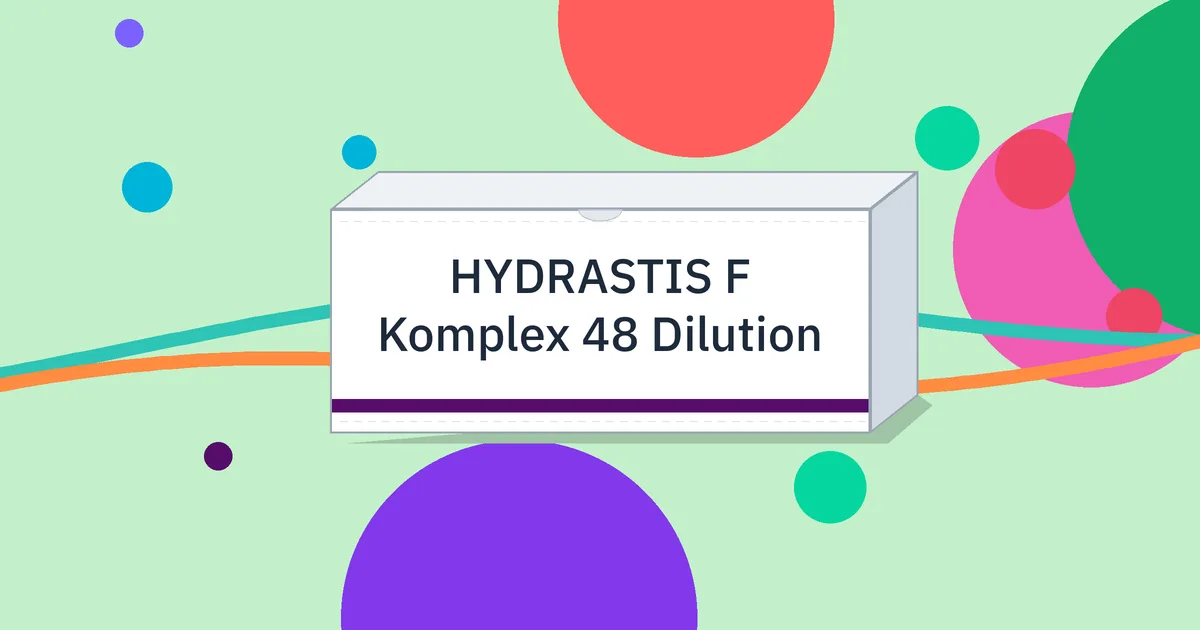 Symbolbild: Packung mit der Aufschrift HYDRASTIS F Komplex 48 Dilution (PZN 01012838) – Verfügbarkeit und Bezug in Apotheken in Frankfurt am Main
