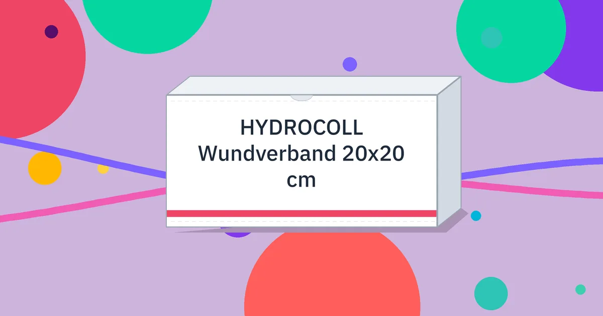 Symbolbild: Packung mit der Aufschrift HYDROCOLL Wundverband 20x20 cm (PZN 18152584) – Verfügbarkeit und Bezug in Apotheken in Frankfurt am Main