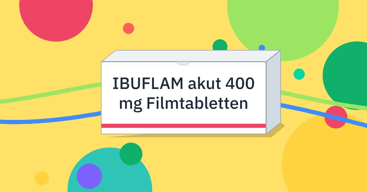 Symbolbild: Packung mit der Aufschrift IBUFLAM akut 400 mg Filmtabletten (PZN 11648419) – Verfügbarkeit und Bezug in Apotheken in Frankfurt am Main