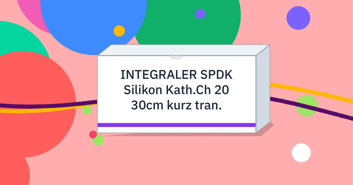 Symbolbild: Packung mit der Aufschrift INTEGRALER SPDK Silikon Kath.Ch 20 30cm kurz tran. (PZN 16836077) – Verfügbarkeit und Bezug in Apotheken in Frankfurt am Main