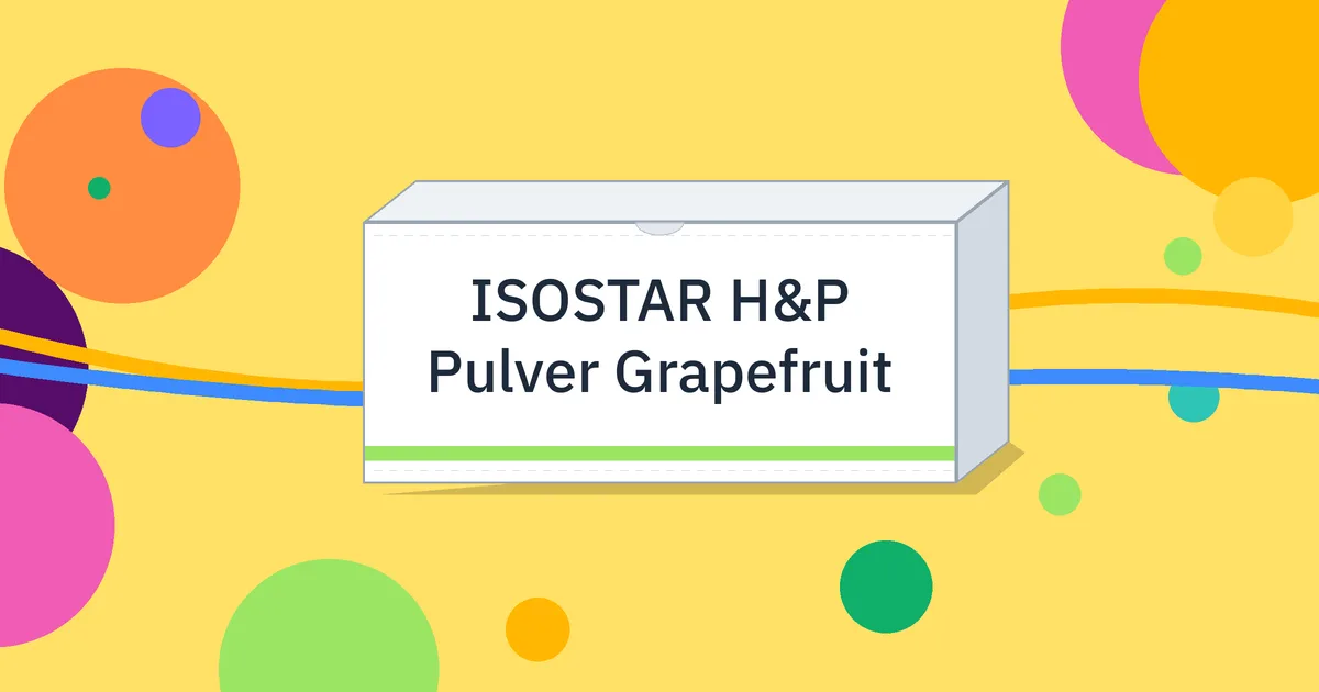 Symbolbild: Packung mit der Aufschrift ISOSTAR H&P Pulver Grapefruit (PZN 14385009) – Verfügbarkeit und Bezug in Apotheken in Frankfurt am Main