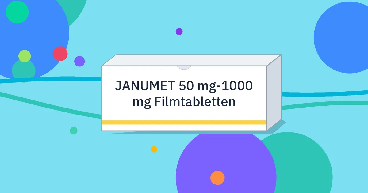 Symbolbild: Packung mit der Aufschrift JANUMET 50 mg-1000 mg Filmtabletten (PZN 19438615) – Verfügbarkeit und Bezug in Apotheken in Frankfurt am Main