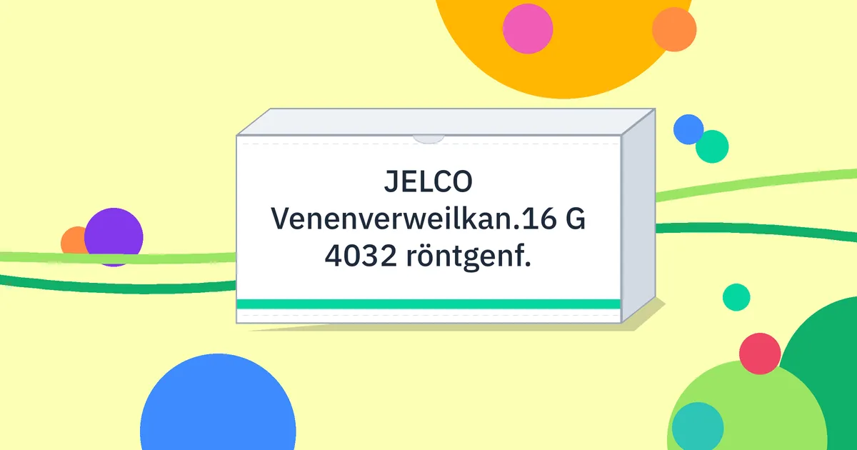 Symbolbild: Packung mit der Aufschrift JELCO Venenverweilkan.16 G 4032 röntgenf. (PZN 02917352) – Verfügbarkeit und Bezug in Apotheken in Frankfurt am Main
