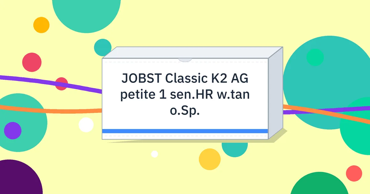 Symbolbild: Packung mit der Aufschrift JOBST Classic K2 AG petite 1 sen.HR w.tan o.Sp. (PZN 17961749) – Verfügbarkeit und Bezug in Apotheken in Frankfurt am Main