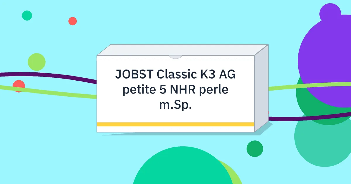 Symbolbild: Packung mit der Aufschrift JOBST Classic K3 AG petite 5 NHR perle m.Sp. (PZN 13072509) – Verfügbarkeit und Bezug in Apotheken in Frankfurt am Main