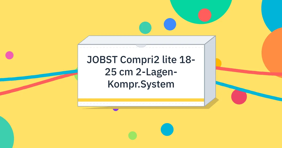 Symbolbild: Packung mit der Aufschrift JOBST Compri2 lite 18-25 cm 2-Lagen-Kompr.System (PZN 10541116) – Verfügbarkeit und Bezug in Apotheken in Frankfurt am Main