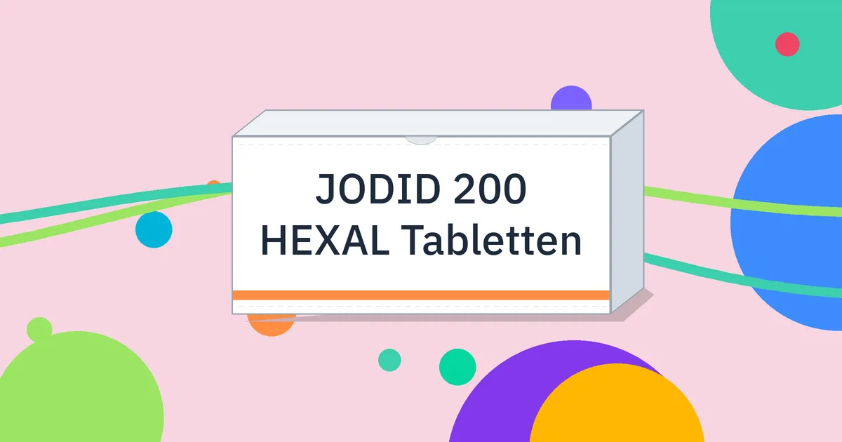 Symbolbild: Packung mit der Aufschrift JODID 200 HEXAL Tabletten (PZN 03105998) – Verfügbarkeit und Bezug in Apotheken in Frankfurt am Main
