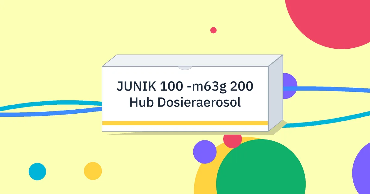 Symbolbild: Packung mit der Aufschrift JUNIK 100 -m63g 200 Hub Dosieraerosol (PZN 00323743) – Verfügbarkeit und Bezug in Apotheken in Frankfurt am Main