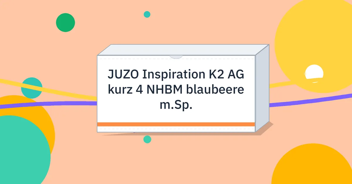 Symbolbild: Packung mit der Aufschrift JUZO Inspiration K2 AG kurz 4 NHBM blaubeere m.Sp. (PZN 14922163) – Verfügbarkeit und Bezug in Apotheken in Frankfurt am Main