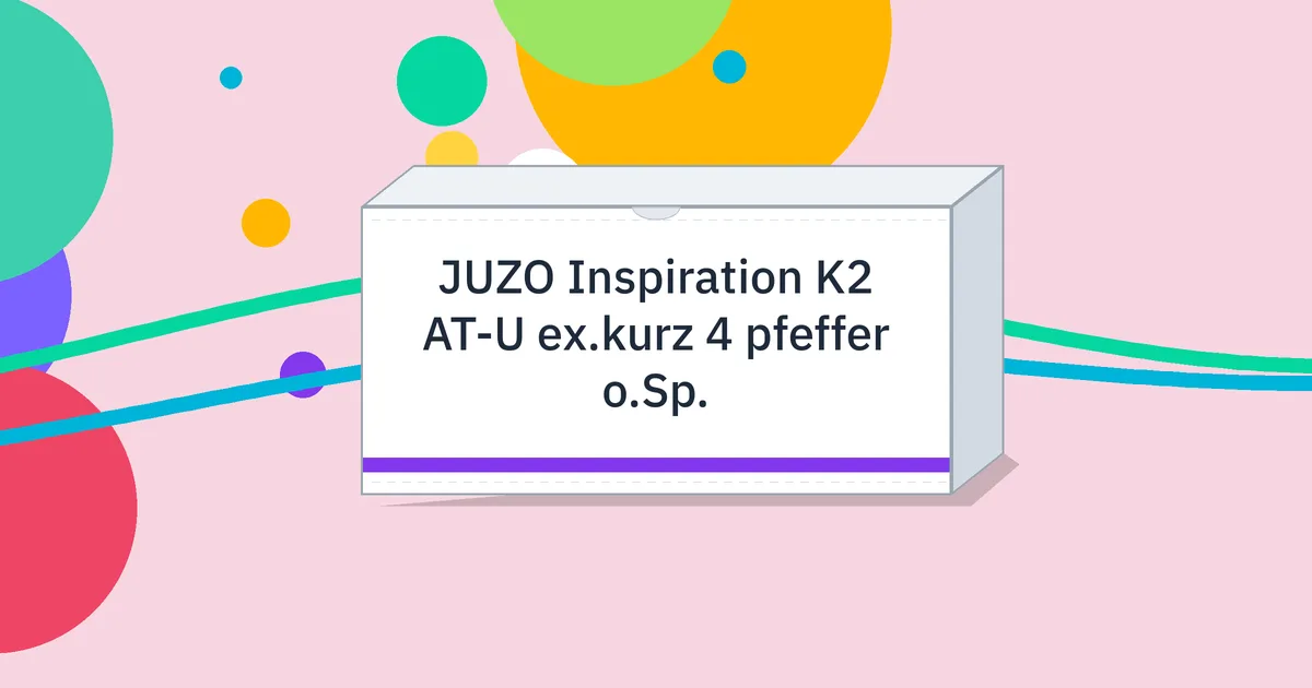 Symbolbild: Packung mit der Aufschrift JUZO Inspiration K2 AT-U ex.kurz 4 pfeffer o.Sp. (PZN 14930240) – Verfügbarkeit und Bezug in Apotheken in Frankfurt am Main
