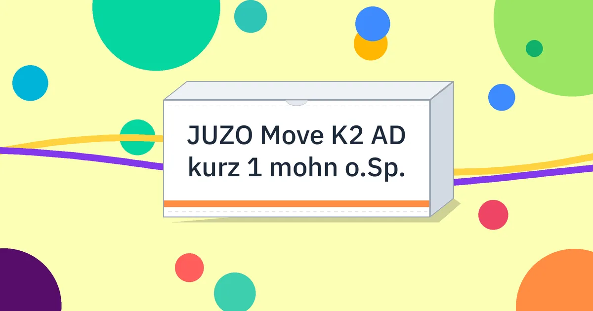 Symbolbild: Packung mit der Aufschrift JUZO Move K2 AD kurz 1 mohn o.Sp. (PZN 18540866) – Verfügbarkeit und Bezug in Apotheken in Frankfurt am Main