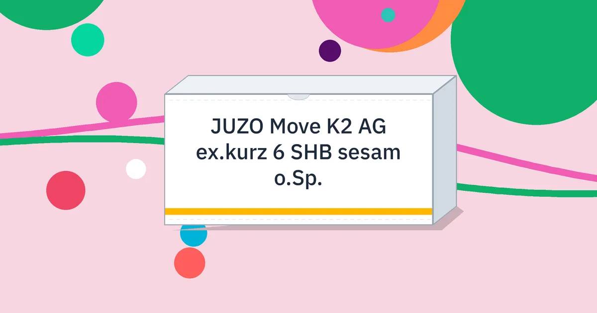 Symbolbild: Packung mit der Aufschrift JUZO Move K2 AG ex.kurz 6 SHB sesam o.Sp. (PZN 18533955) – Verfügbarkeit und Bezug in Apotheken in Frankfurt am Main