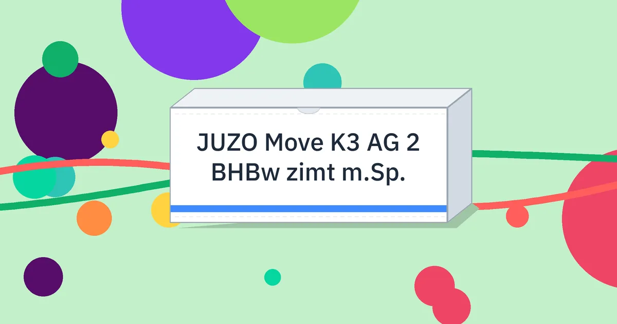 Symbolbild: Packung mit der Aufschrift JUZO Move K3 AG 2 BHBw zimt m.Sp. (PZN 18575830) – Verfügbarkeit und Bezug in Apotheken in Frankfurt am Main