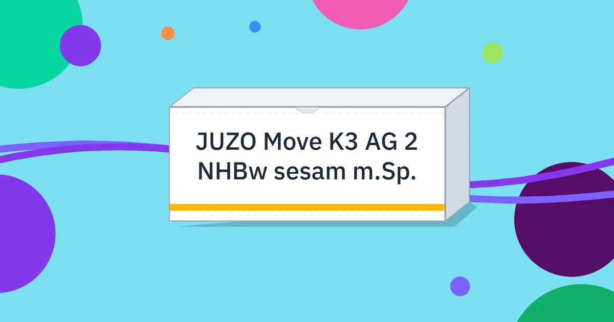 Symbolbild: Packung mit der Aufschrift JUZO Move K3 AG 2 NHBw sesam m.Sp. (PZN 18574606) – Verfügbarkeit und Bezug in Apotheken in Frankfurt am Main