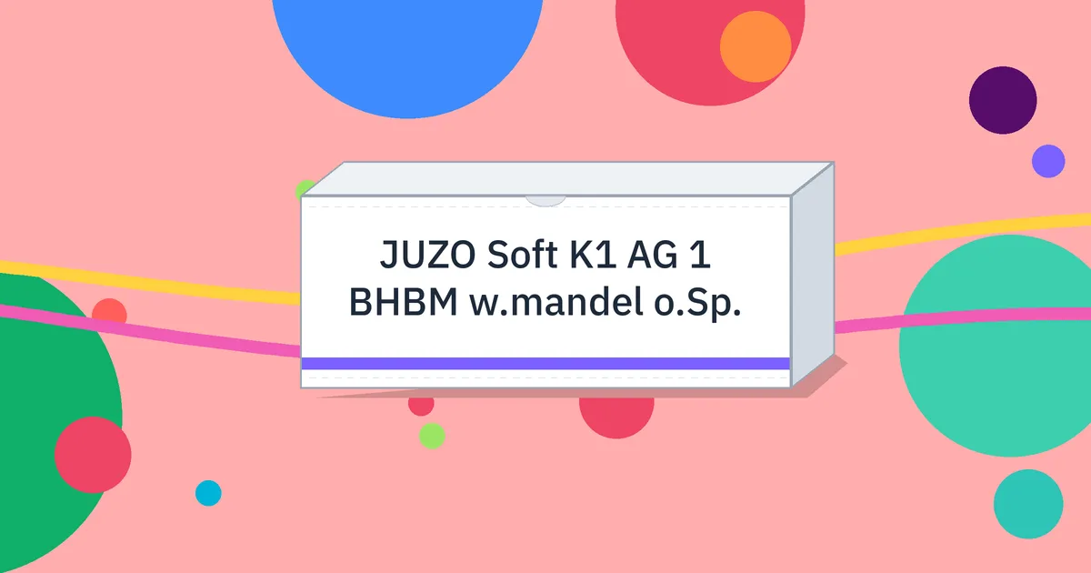 Symbolbild: Packung mit der Aufschrift JUZO Soft K1 AG 1 BHBM w.mandel o.Sp. (PZN 14865028) – Verfügbarkeit und Bezug in Apotheken in Frankfurt am Main