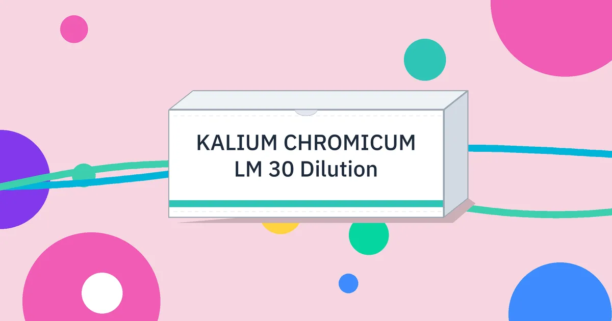 Symbolbild: Packung mit der Aufschrift KALIUM CHROMICUM LM 30 Dilution (PZN 12919435) – Verfügbarkeit und Bezug in Apotheken in Frankfurt am Main