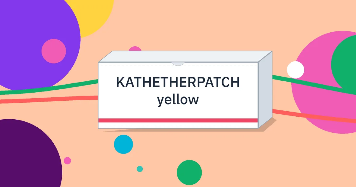 Symbolbild: Packung mit der Aufschrift KATHETHERPATCH yellow (PZN 19867138) – Verfügbarkeit und Bezug in Apotheken in Frankfurt am Main