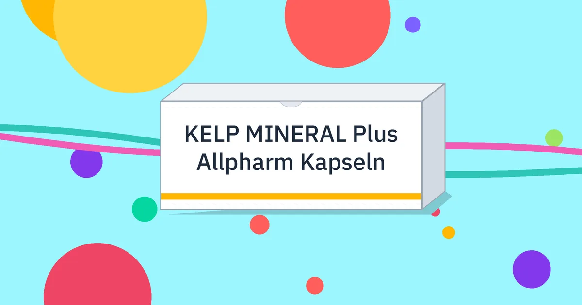 Symbolbild: Packung mit der Aufschrift KELP MINERAL Plus Allpharm Kapseln (PZN 12602098) – Verfügbarkeit und Bezug in Apotheken in Frankfurt am Main