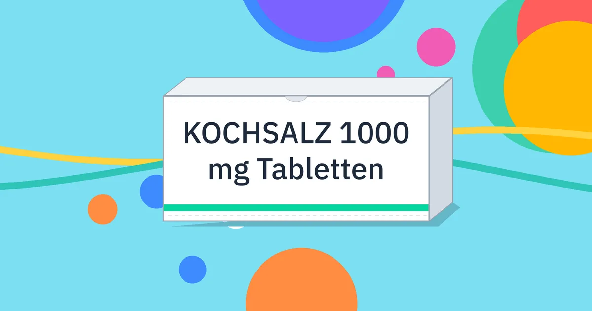 Symbolbild: Packung mit der Aufschrift KOCHSALZ 1000 mg Tabletten (PZN 19277000) – Verfügbarkeit und Bezug in Apotheken in Frankfurt am Main