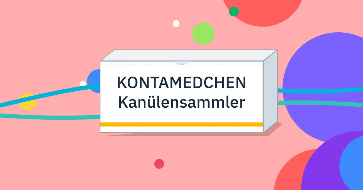 Symbolbild: Packung mit der Aufschrift KONTAMEDCHEN Kanülensammler (PZN 11050662) – Verfügbarkeit und Bezug in Apotheken in Frankfurt am Main