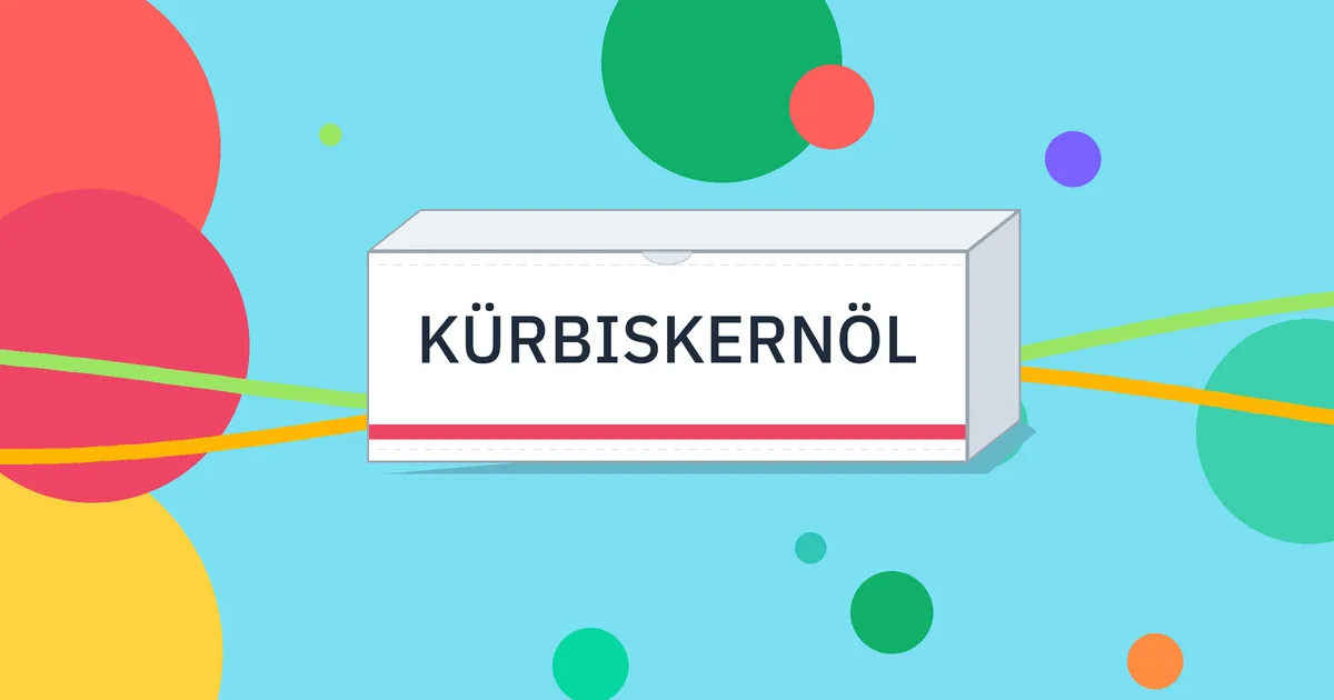 Symbolbild: Packung mit der Aufschrift KÜRBISKERNÖL (PZN 19201913) – Verfügbarkeit und Bezug in Apotheken in Frankfurt am Main
