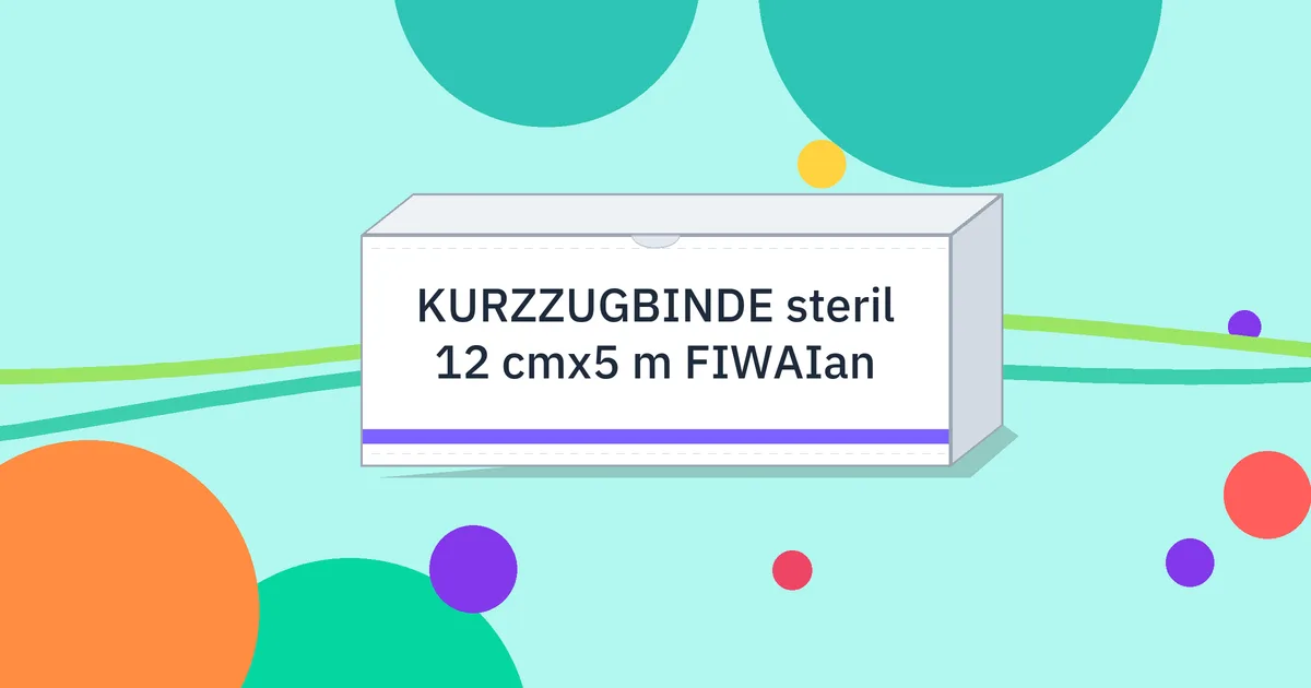 Symbolbild: Packung mit der Aufschrift KURZZUGBINDE steril 12 cmx5 m FIWAIan (PZN 11860059) – Verfügbarkeit und Bezug in Apotheken in Frankfurt am Main