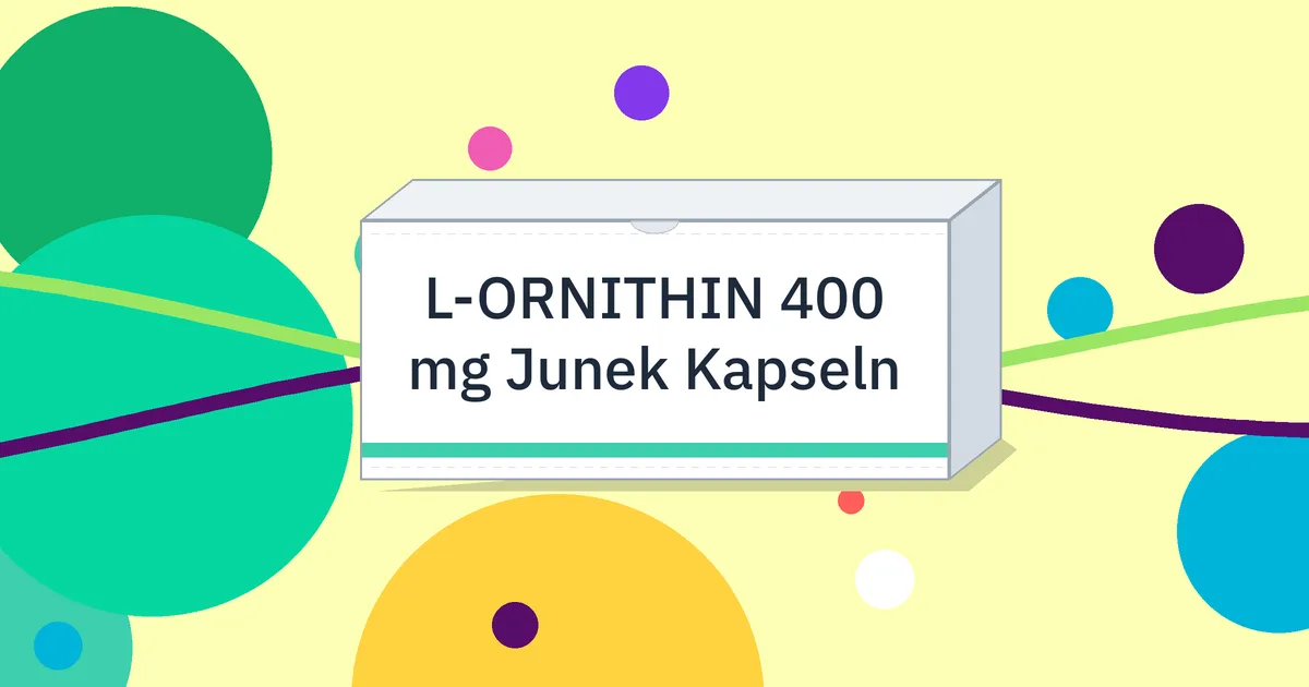 Symbolbild: Packung mit der Aufschrift L-ORNITHIN 400 mg Junek Kapseln (PZN 00134999) – Verfügbarkeit und Bezug in Apotheken in Frankfurt am Main