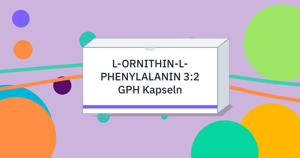Symbolbild: Packung mit der Aufschrift L-ORNITHIN-L-PHENYLALANIN 3:2 GPH Kapseln (PZN 04131785) – Verfügbarkeit und Bezug in Apotheken in Frankfurt am Main