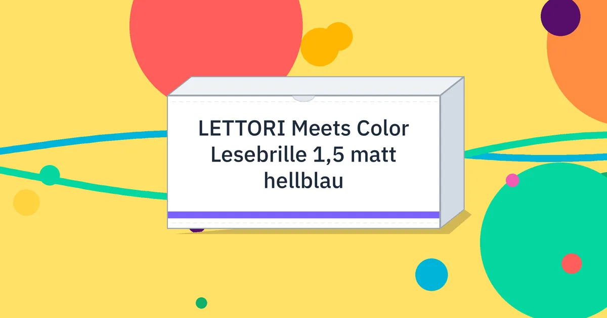 Symbolbild: Packung mit der Aufschrift LETTORI Meets Color Lesebrille 1,5 matt hellblau (PZN 11057121) – Verfügbarkeit und Bezug in Apotheken in Frankfurt am Main