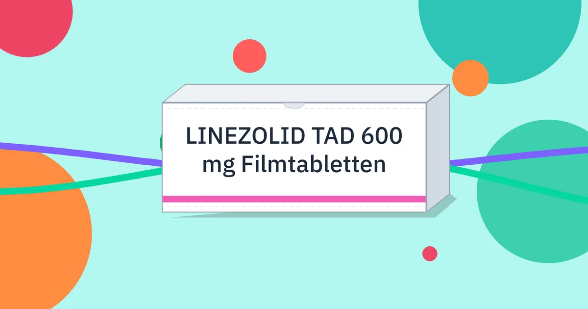Symbolbild: Packung mit der Aufschrift LINEZOLID TAD 600 mg Filmtabletten (PZN 20368400) – Verfügbarkeit und Bezug in Apotheken in Frankfurt am Main