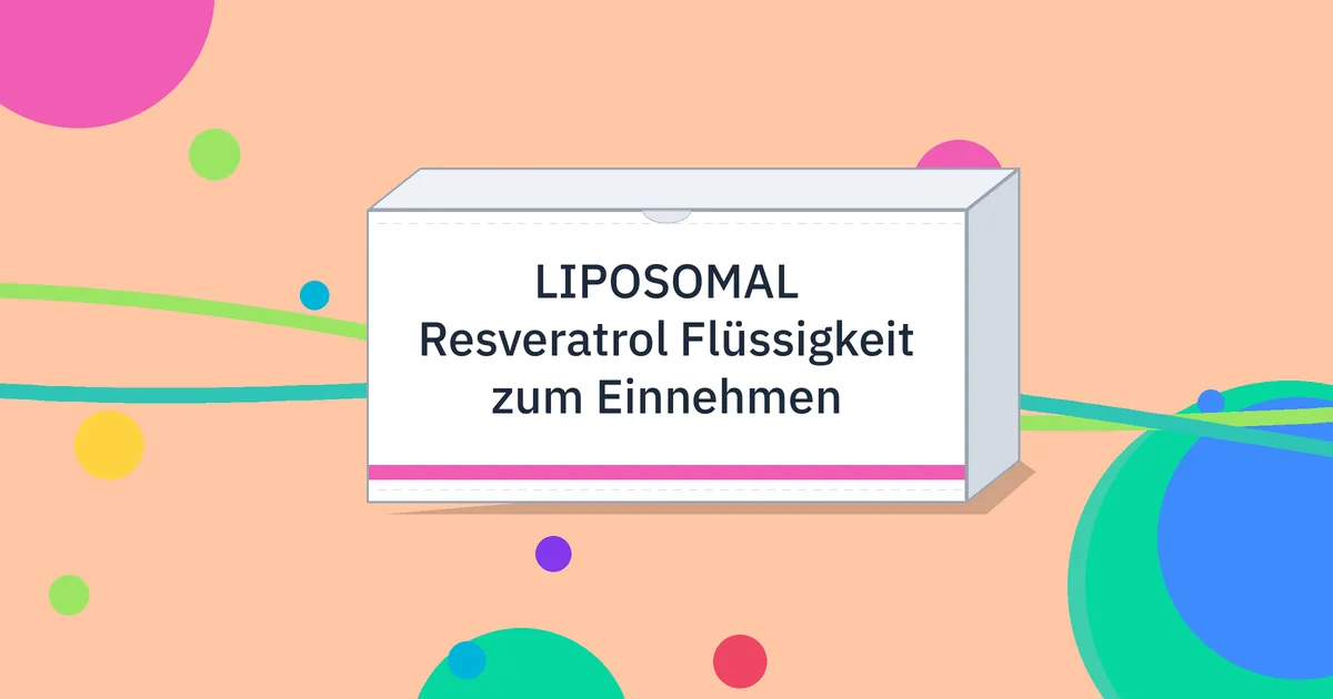 Symbolbild: Packung mit der Aufschrift LIPOSOMAL Resveratrol Flüssigkeit zum Einnehmen (PZN 19407307) – Verfügbarkeit und Bezug in Apotheken in Frankfurt am Main