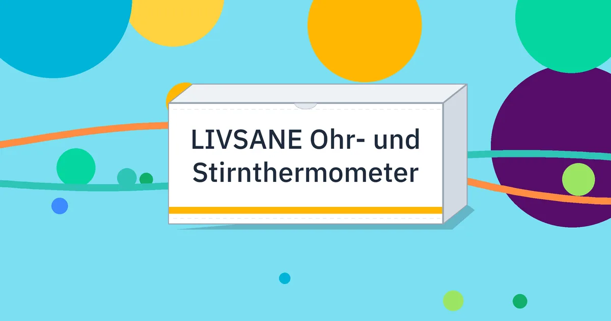 Symbolbild: Packung mit der Aufschrift LIVSANE Ohr- und Stirnthermometer (PZN 16702193) – Verfügbarkeit und Bezug in Apotheken in Frankfurt am Main
