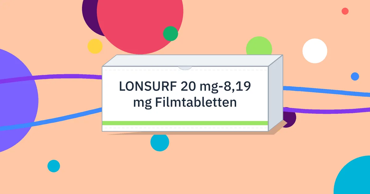 Symbolbild: Packung mit der Aufschrift LONSURF 20 mg-8,19 mg Filmtabletten (PZN 19225428) – Verfügbarkeit und Bezug in Apotheken in Frankfurt am Main