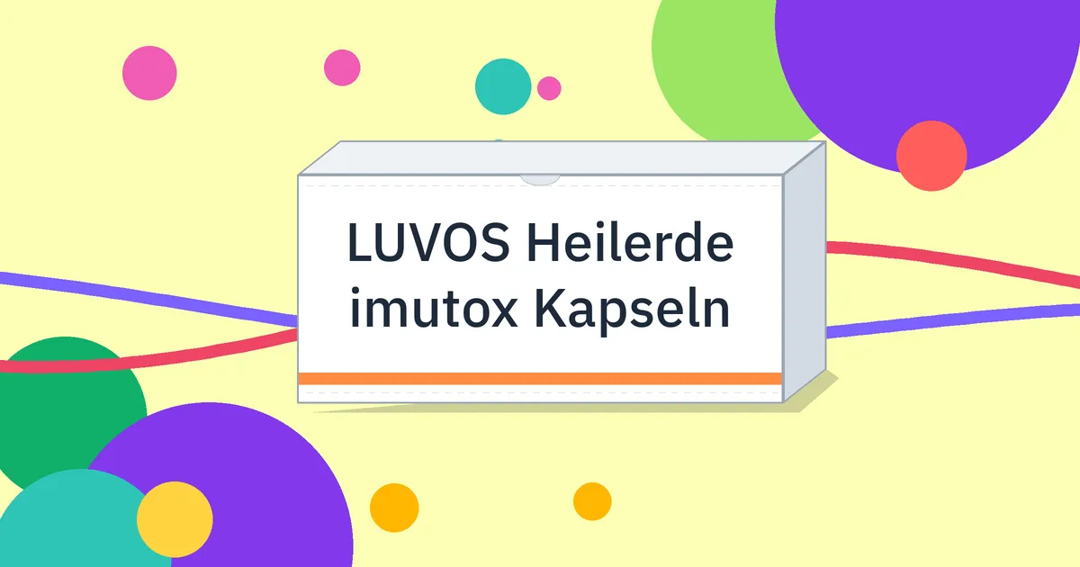 Symbolbild: Packung mit der Aufschrift LUVOS Heilerde imutox Kapseln (PZN 12416591) – Verfügbarkeit und Bezug in Apotheken in Frankfurt am Main