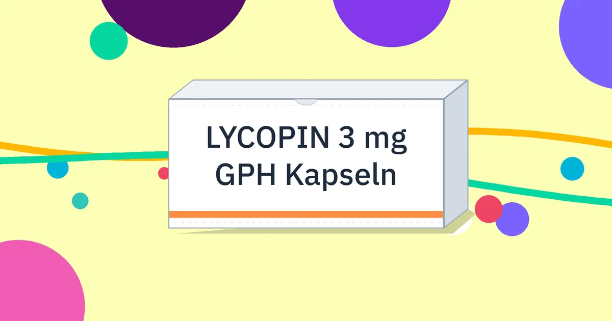 Symbolbild: Packung mit der Aufschrift LYCOPIN 3 mg GPH Kapseln (PZN 04410924) – Verfügbarkeit und Bezug in Apotheken in Frankfurt am Main