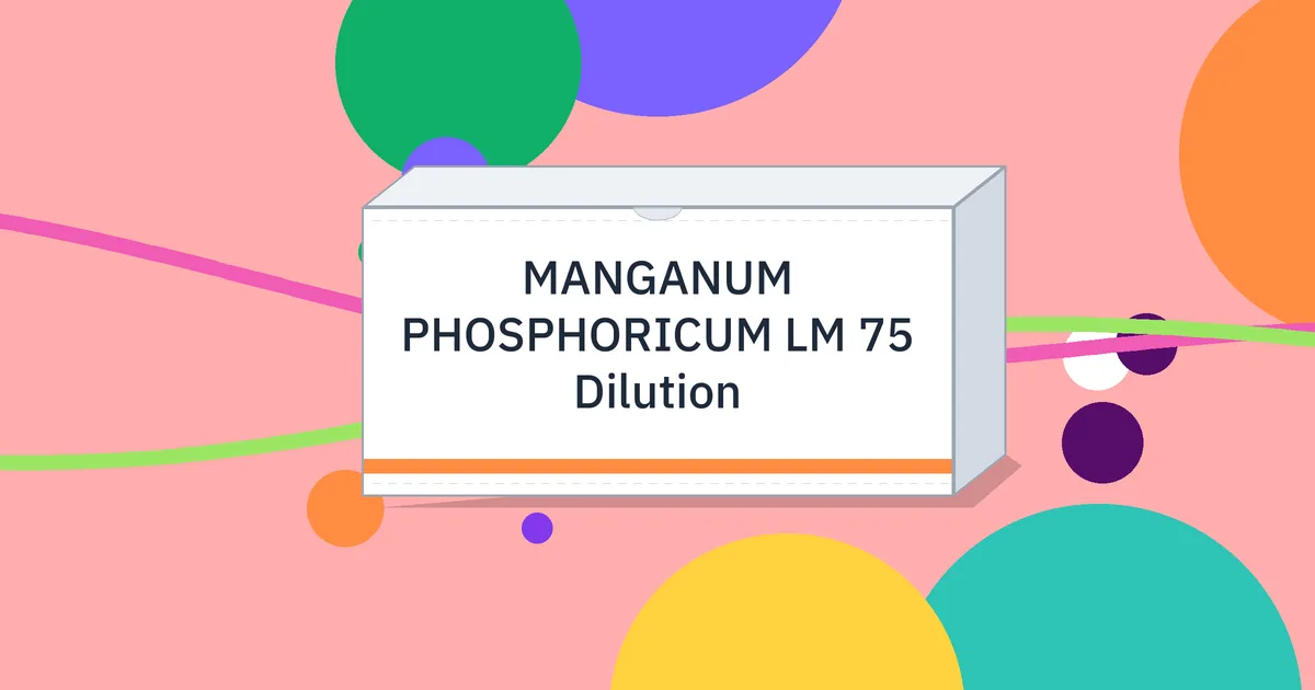 Symbolbild: Packung mit der Aufschrift MANGANUM PHOSPHORICUM LM 75 Dilution (PZN 12945823) – Verfügbarkeit und Bezug in Apotheken in Frankfurt am Main
