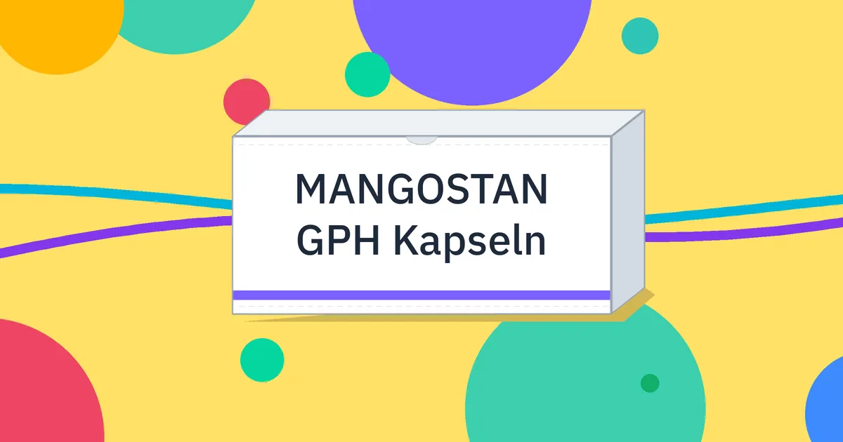 Symbolbild: Packung mit der Aufschrift MANGOSTAN GPH Kapseln (PZN 10230250) – Verfügbarkeit und Bezug in Apotheken in Frankfurt am Main