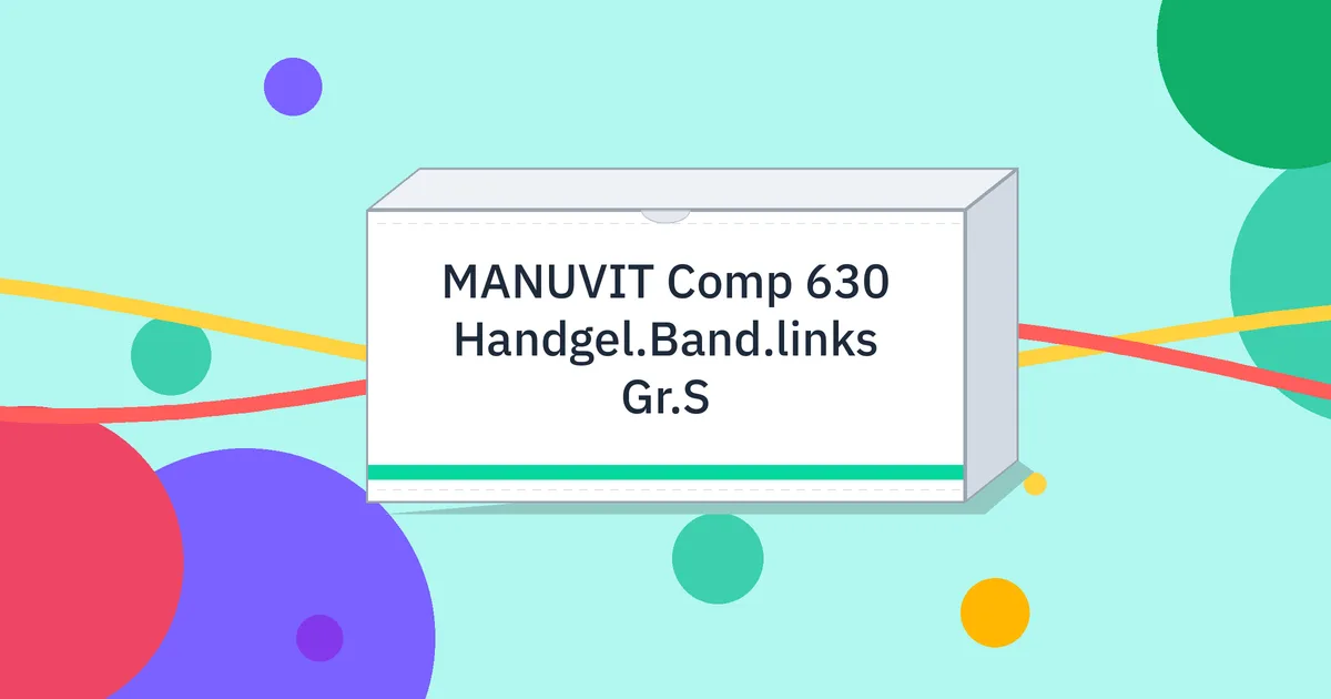 Symbolbild: Packung mit der Aufschrift MANUVIT Comp 630 Handgel.Band.links Gr.S (PZN 09399009) – Verfügbarkeit und Bezug in Apotheken in Frankfurt am Main