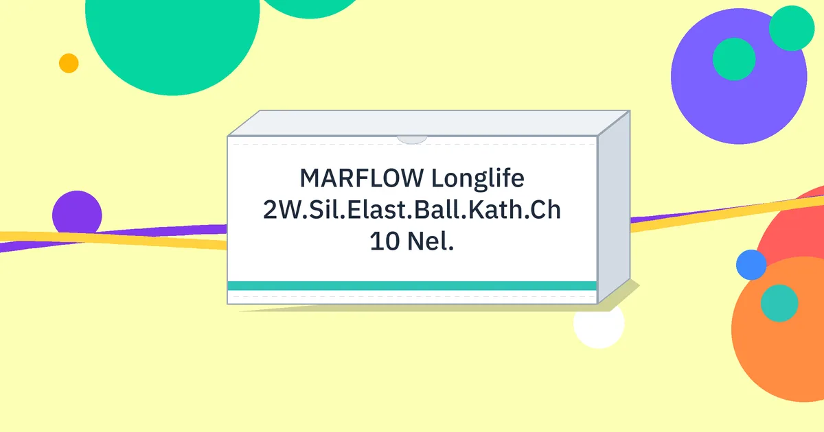 Symbolbild: Packung mit der Aufschrift MARFLOW Longlife 2W.Sil.Elast.Ball.Kath.Ch 10 Nel. (PZN 16531573) – Verfügbarkeit und Bezug in Apotheken in Frankfurt am Main