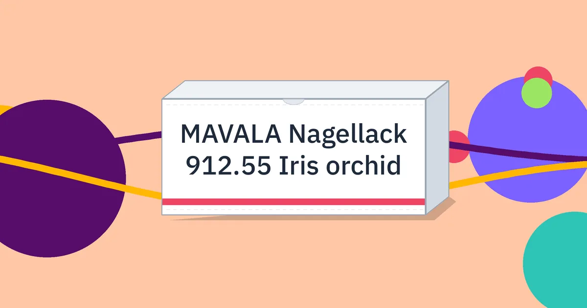 Symbolbild: Packung mit der Aufschrift MAVALA Nagellack 912.55 Iris orchid (PZN 12892765) – Verfügbarkeit und Bezug in Apotheken in Frankfurt am Main
