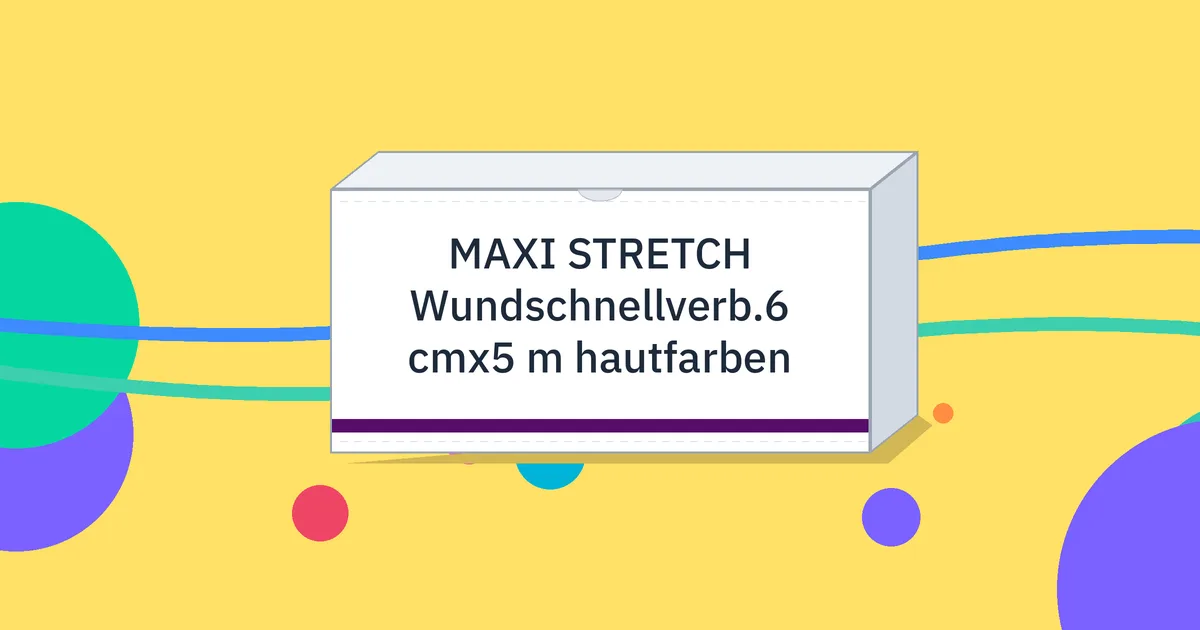 Symbolbild: Packung mit der Aufschrift MAXI STRETCH Wundschnellverb.6 cmx5 m hautfarben (PZN 08666170) – Verfügbarkeit und Bezug in Apotheken in Frankfurt am Main