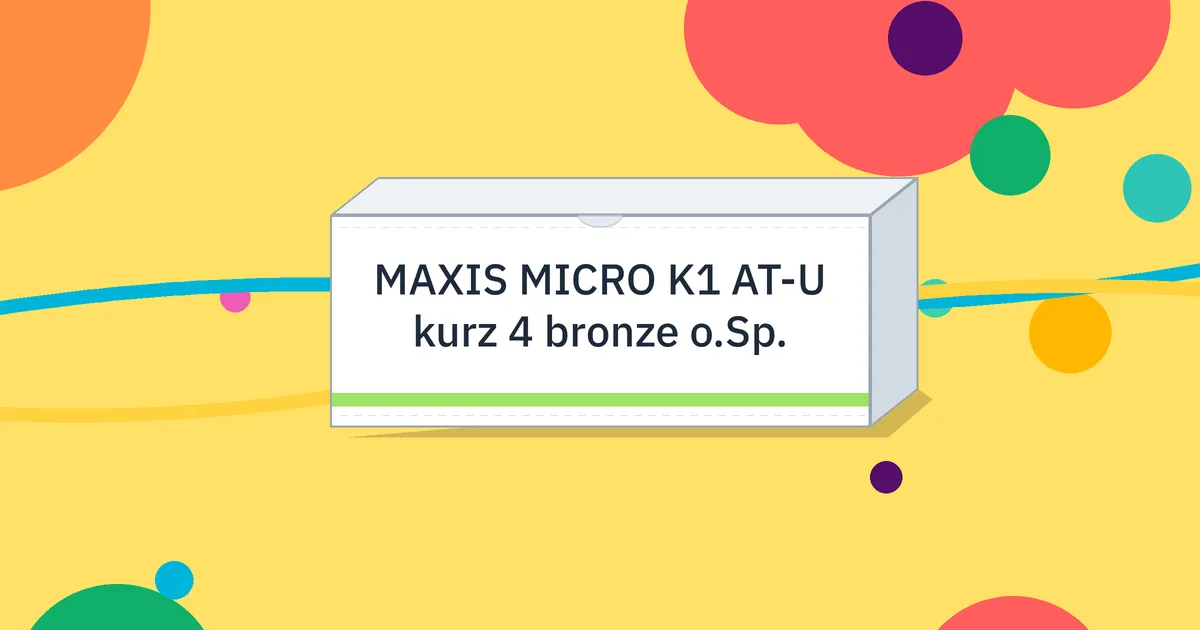 Symbolbild: Packung mit der Aufschrift MAXIS MICRO K1 AT-U kurz 4 bronze o.Sp. (PZN 17671796) – Verfügbarkeit und Bezug in Apotheken in Frankfurt am Main