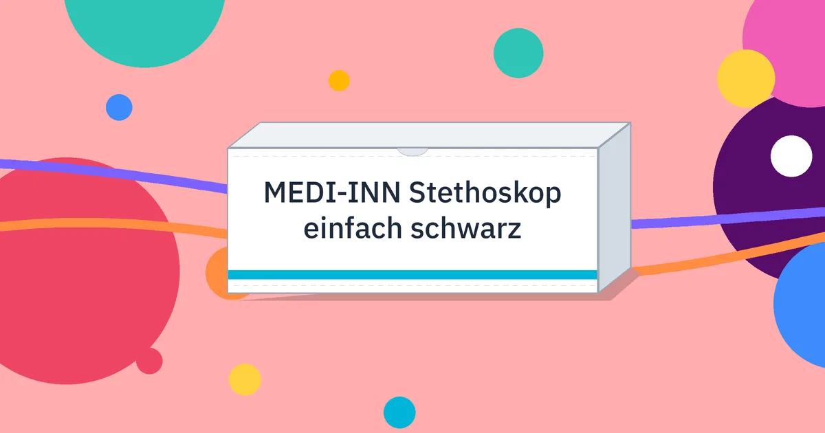 Symbolbild: Packung mit der Aufschrift MEDI-INN Stethoskop einfach schwarz (PZN 18657918) – Verfügbarkeit und Bezug in Apotheken in Frankfurt am Main