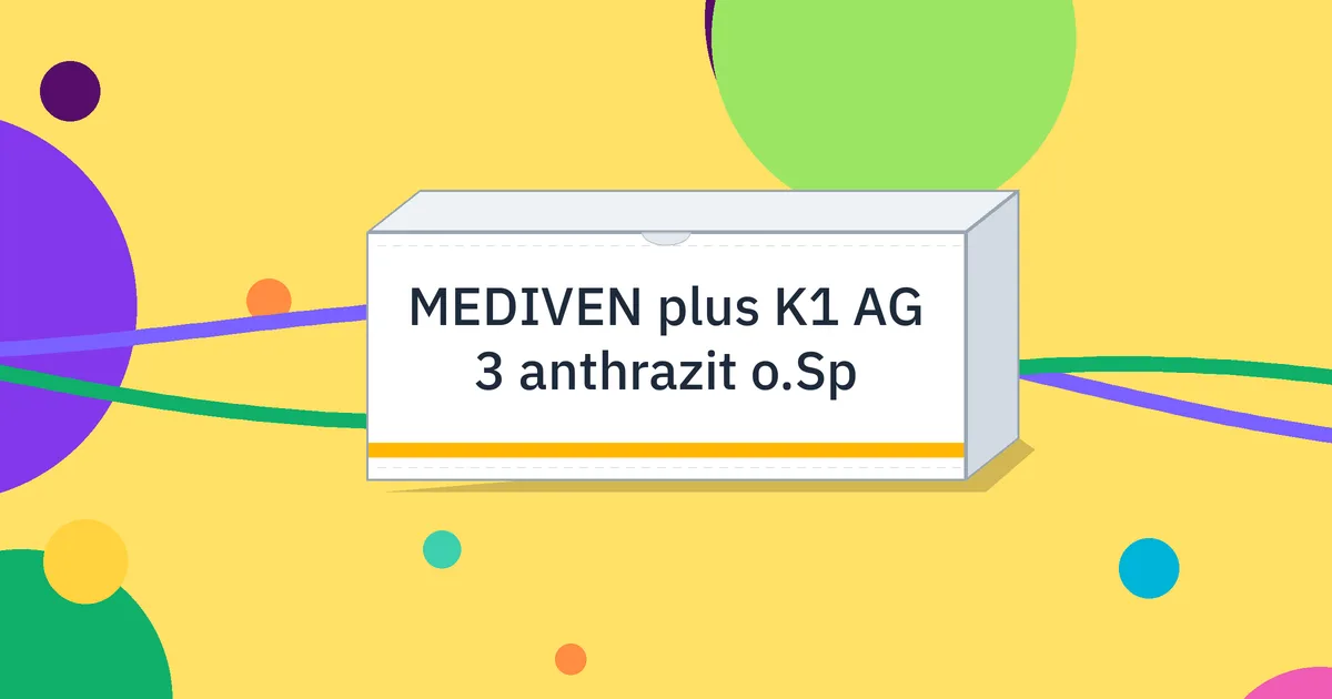 Symbolbild: Packung mit der Aufschrift MEDIVEN plus K1 AG 3 anthrazit o.Sp (PZN 15055633) – Verfügbarkeit und Bezug in Apotheken in Frankfurt am Main