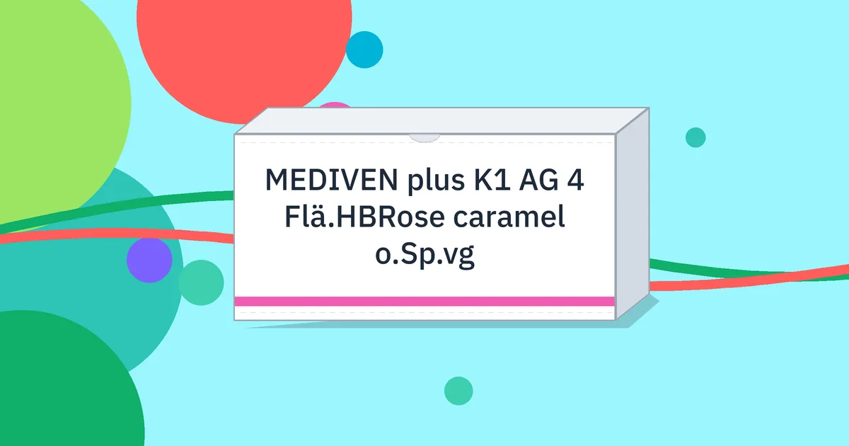 Symbolbild: Packung mit der Aufschrift MEDIVEN plus K1 AG 4 Flä.HBRose caramel o.Sp.vg (PZN 15912729) – Verfügbarkeit und Bezug in Apotheken in Frankfurt am Main