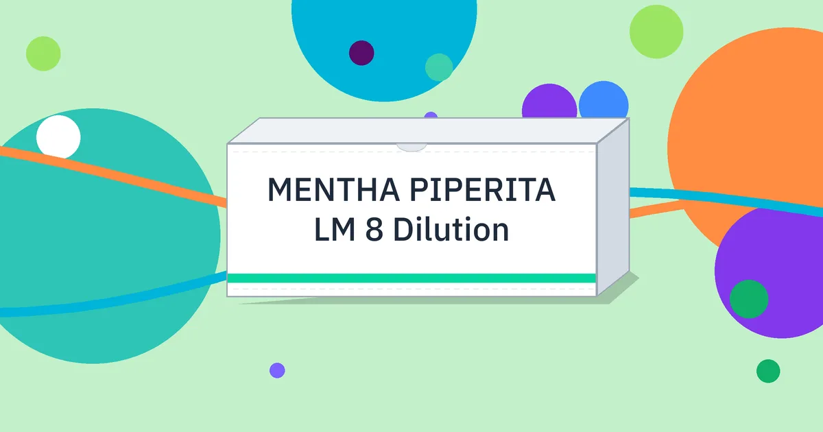 Symbolbild: Packung mit der Aufschrift MENTHA PIPERITA LM 8 Dilution (PZN 13604142) – Verfügbarkeit und Bezug in Apotheken in Frankfurt am Main