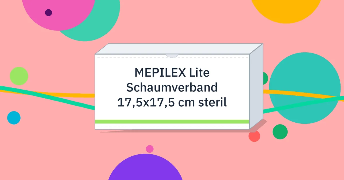Symbolbild: Packung mit der Aufschrift MEPILEX Lite Schaumverband 17,5x17,5 cm steril (PZN 10112958) – Verfügbarkeit und Bezug in Apotheken in Frankfurt am Main