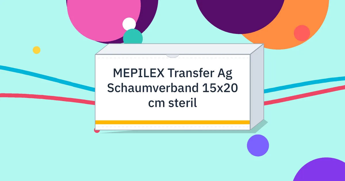 Symbolbild: Packung mit der Aufschrift MEPILEX Transfer Ag Schaumverband 15x20 cm steril (PZN 09542814) – Verfügbarkeit und Bezug in Apotheken in Frankfurt am Main